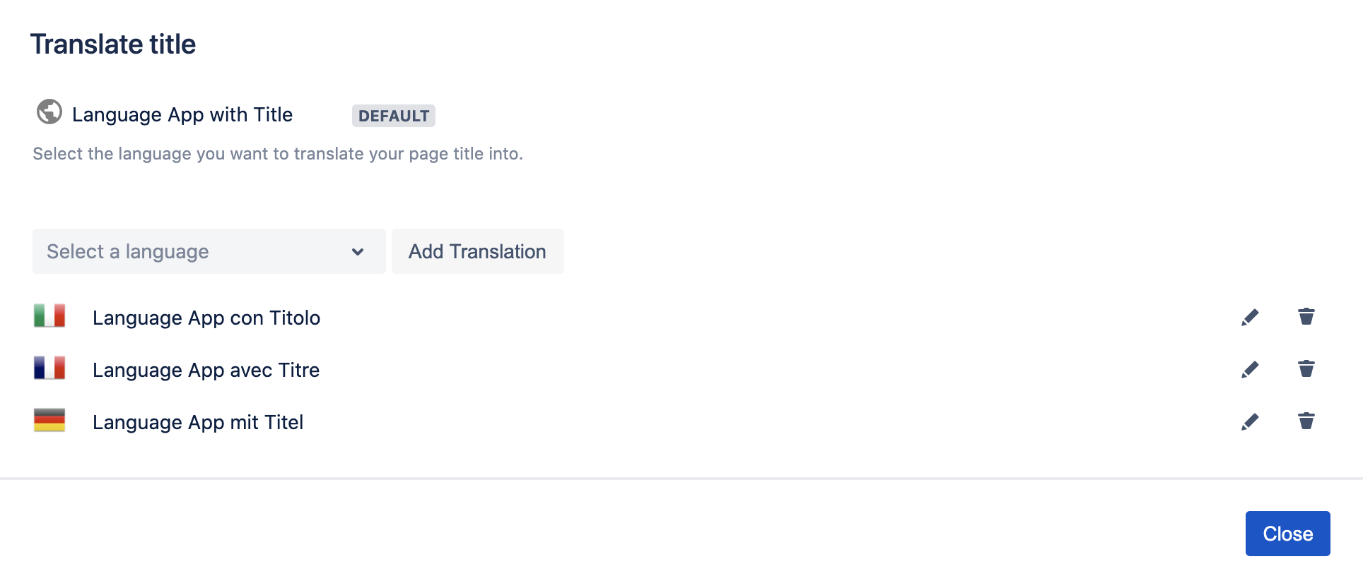 Translate Page Title