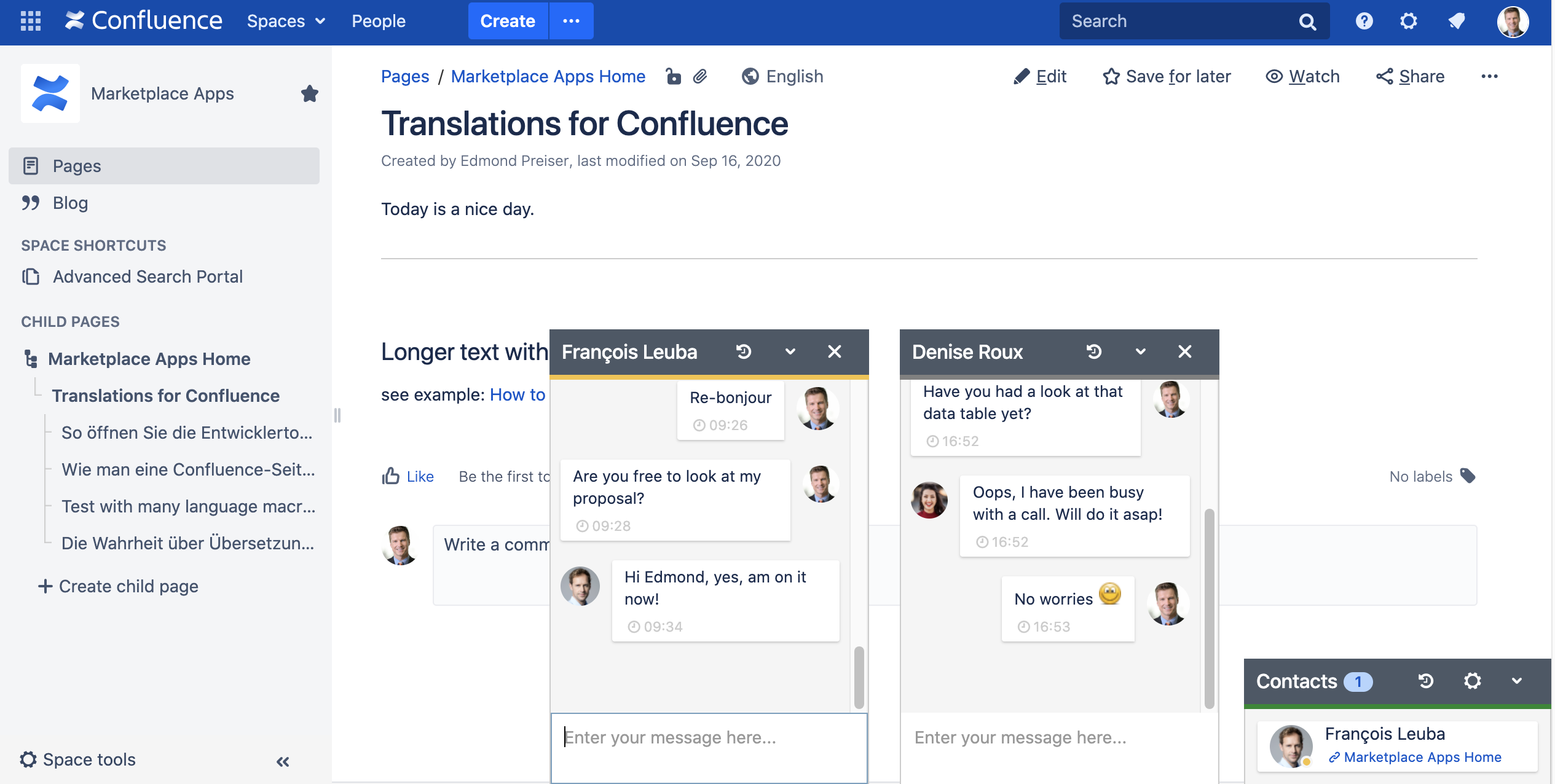 Chat for Confluence
